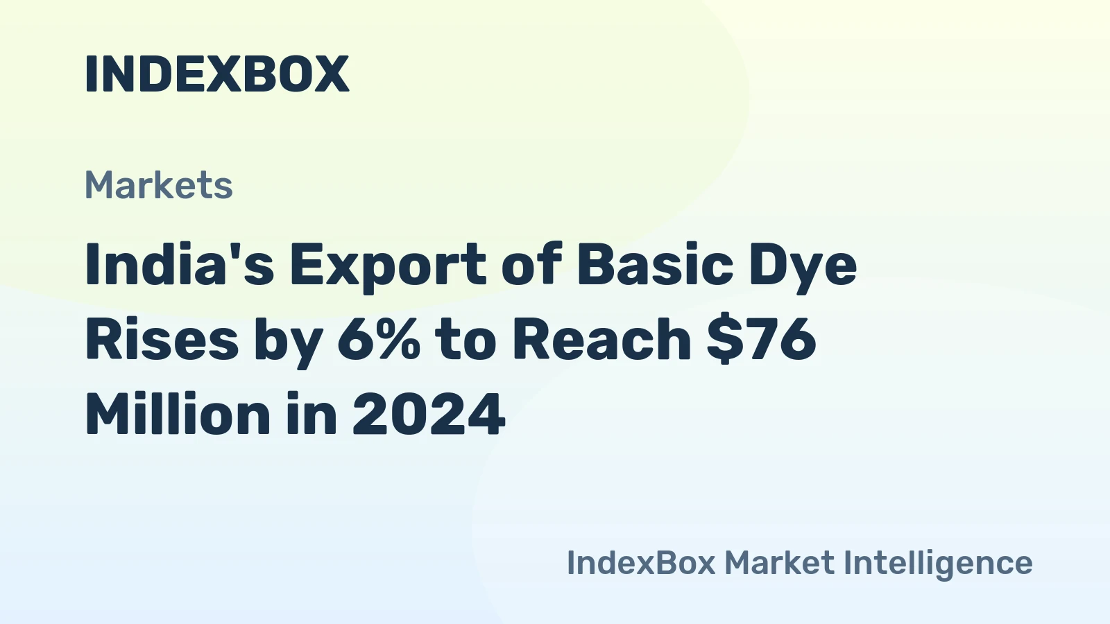 India's Export of Basic Dye Rises by 6% to Reach $76 Million in 2024
