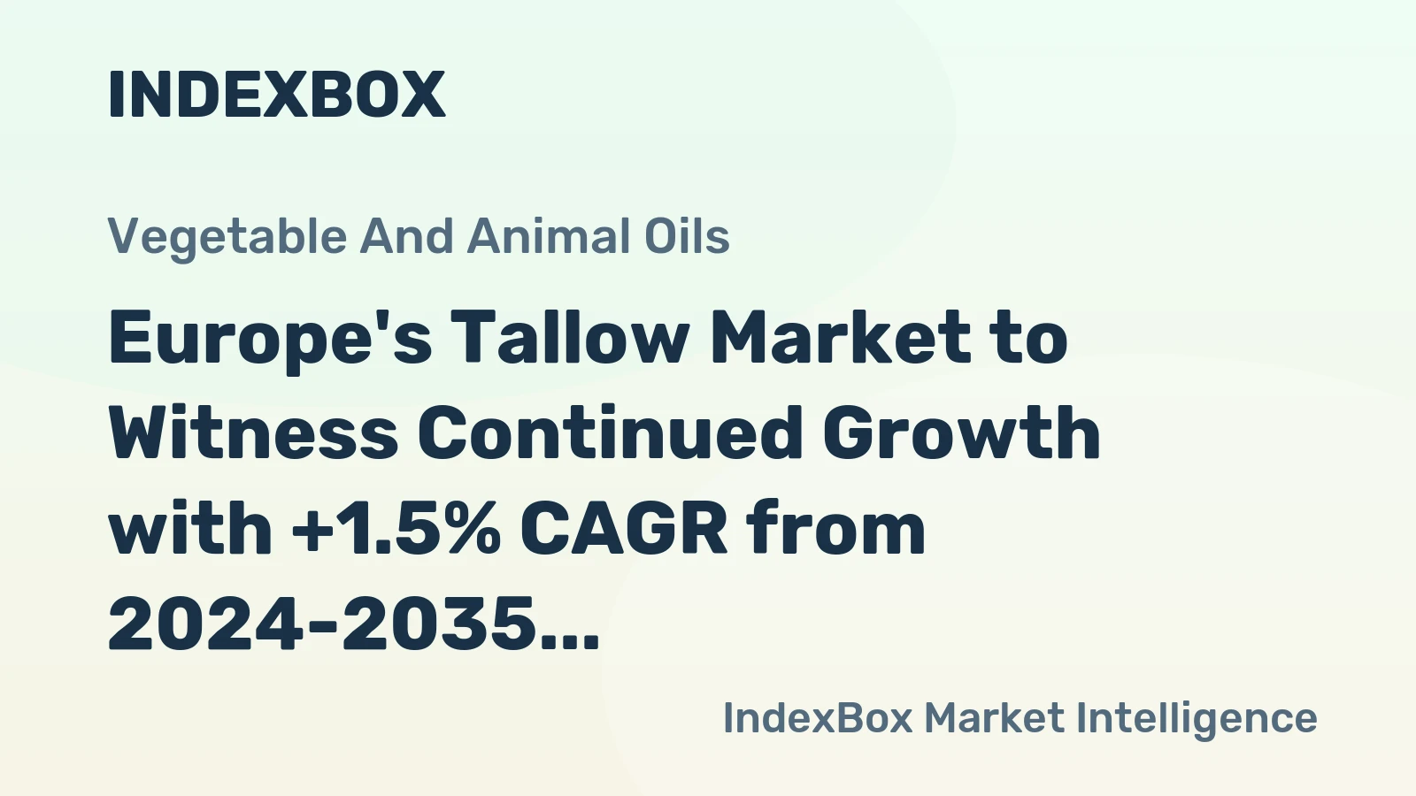 Europe's Tallow Market to Witness Continued Growth with +1.5% CAGR from 2024-2035