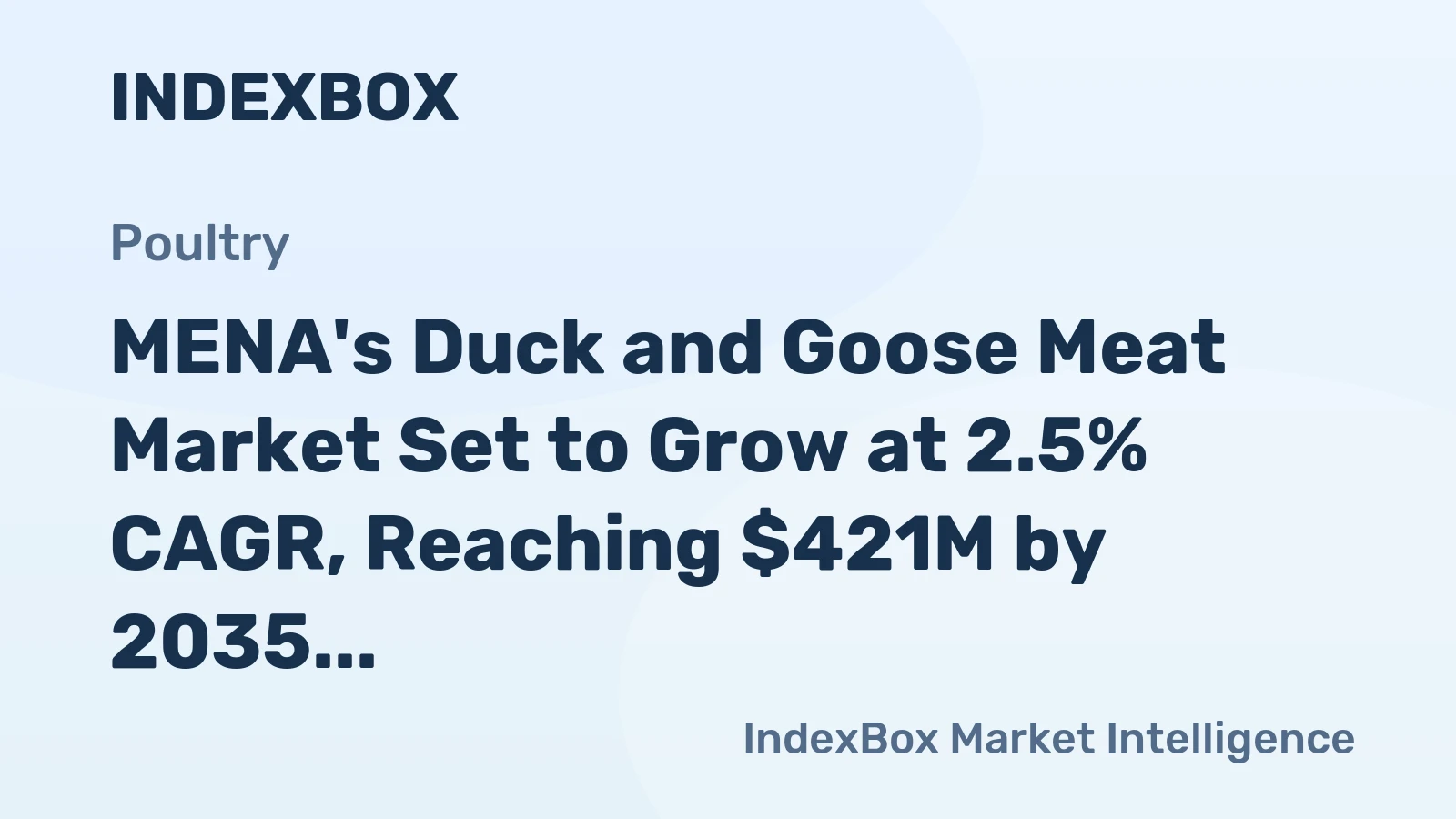 MENA's Duck and Goose Meat Market Set to Grow at 2.5% CAGR, Reaching $421M by 2035