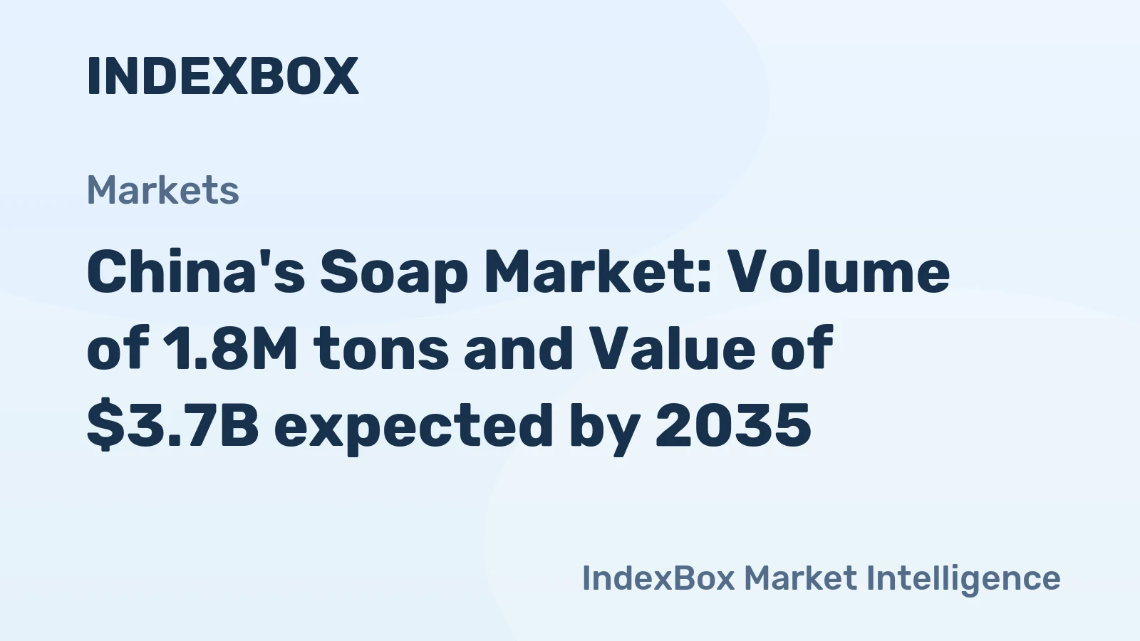 China's Soap Market: Volume of 1.8M tons and Value of $3.7B expected by 2035