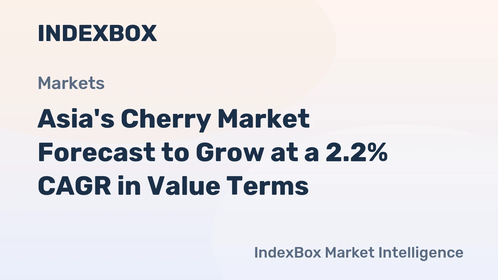 Asia's Cherry Market Forecast to Grow at a 2.2% CAGR in Value Terms