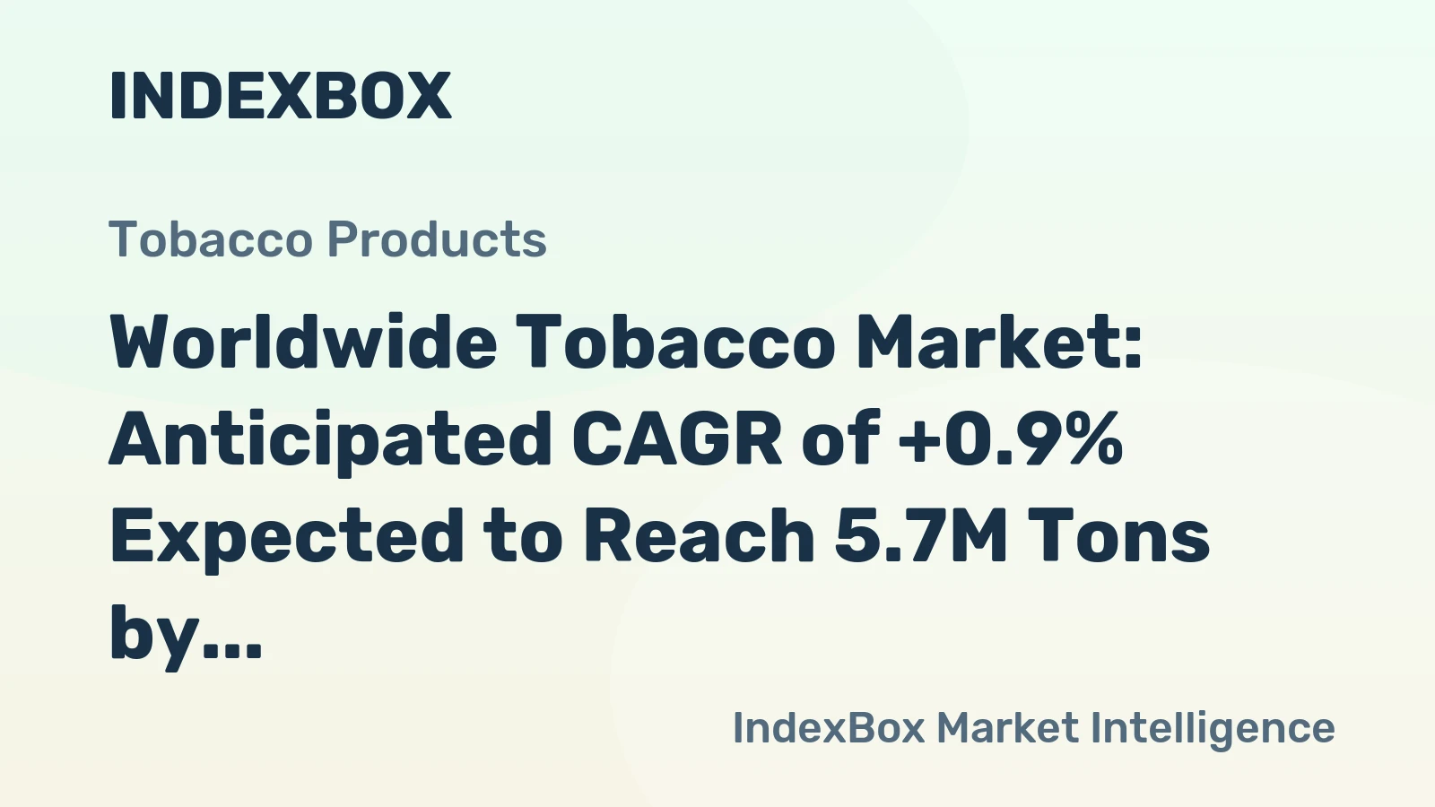 Worldwide Tobacco Market: Anticipated CAGR of +0.9% Expected to Reach 5.7M Tons by 2035