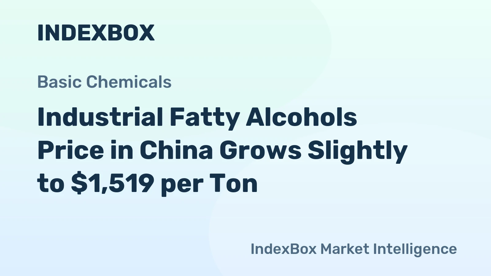 Industrial Fatty Alcohols Price in China Grows Slightly to $1,519 per Ton