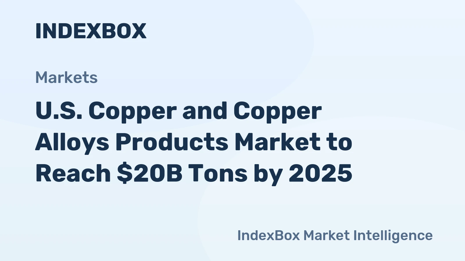 U.S. Copper and Copper Alloys Products Market to Reach $20B Tons by 2025