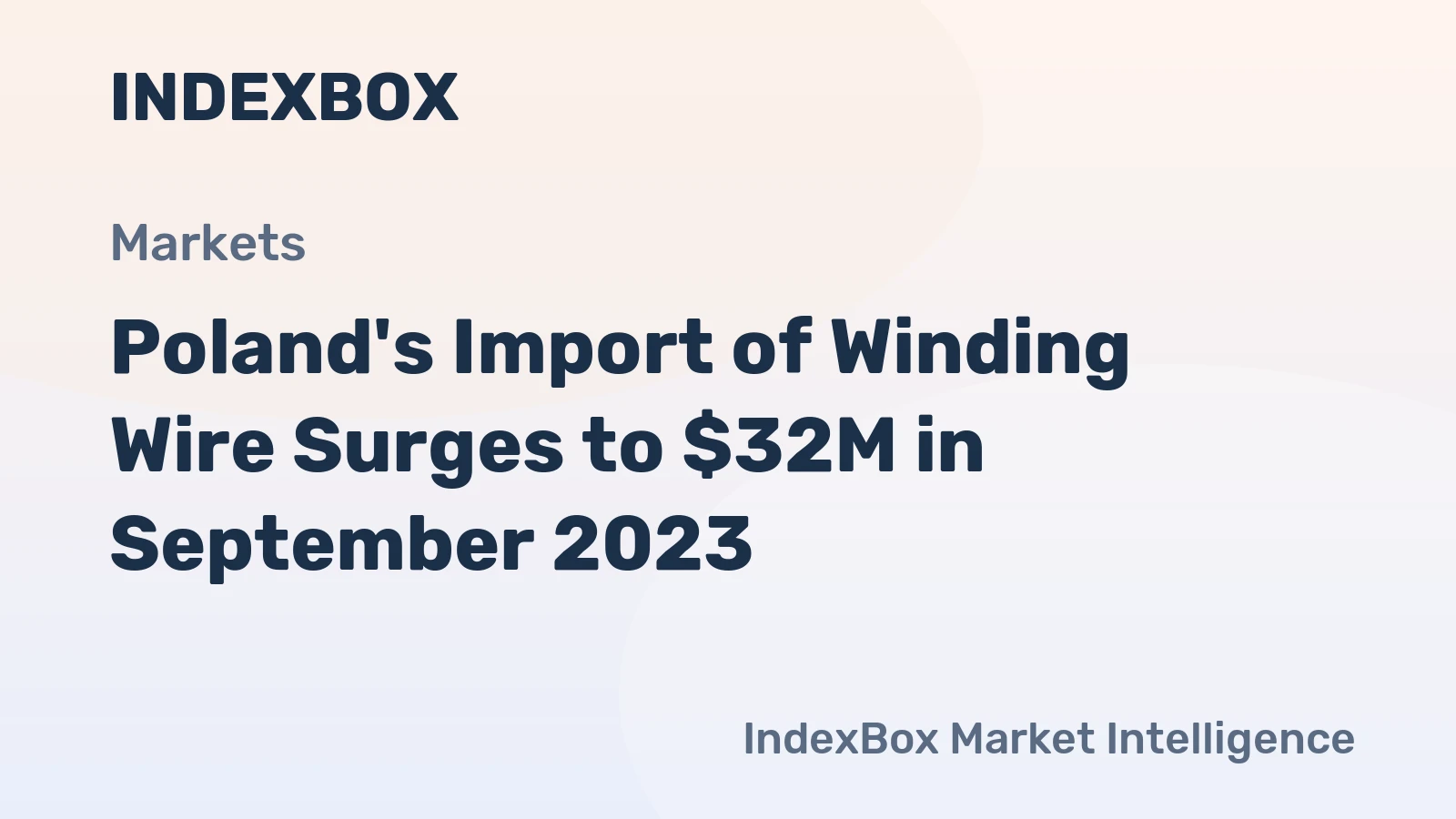 Poland's Import of Winding Wire Surges to $32M in September 2023