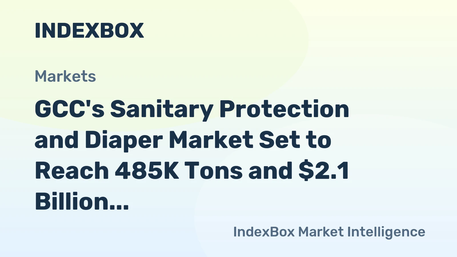 GCC's Sanitary Protection and Diaper Market Set to Reach 485K Tons and $2.1 Billion