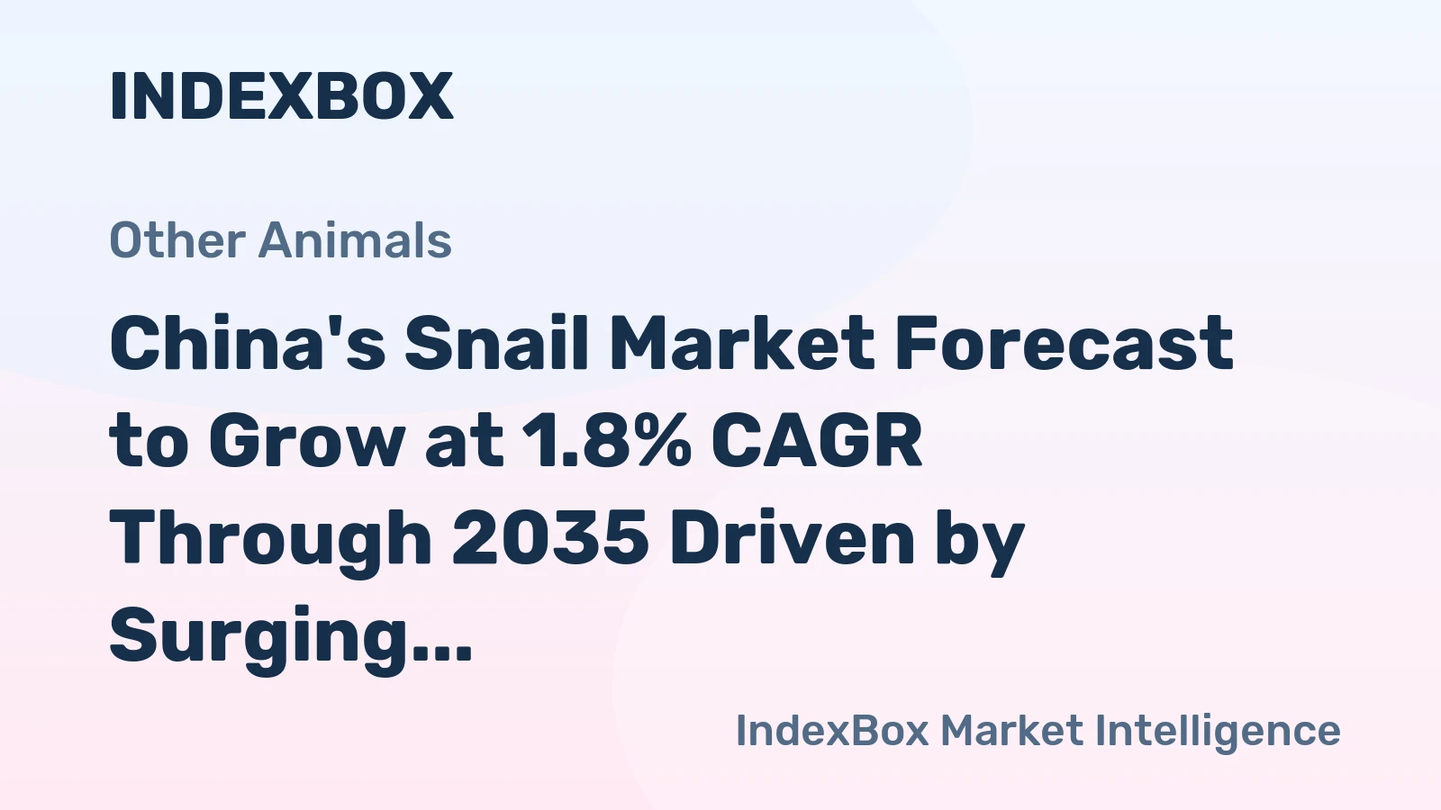 China's Snail Market Forecast to Grow at 1.8% CAGR Through 2035 Driven by Surging Demand