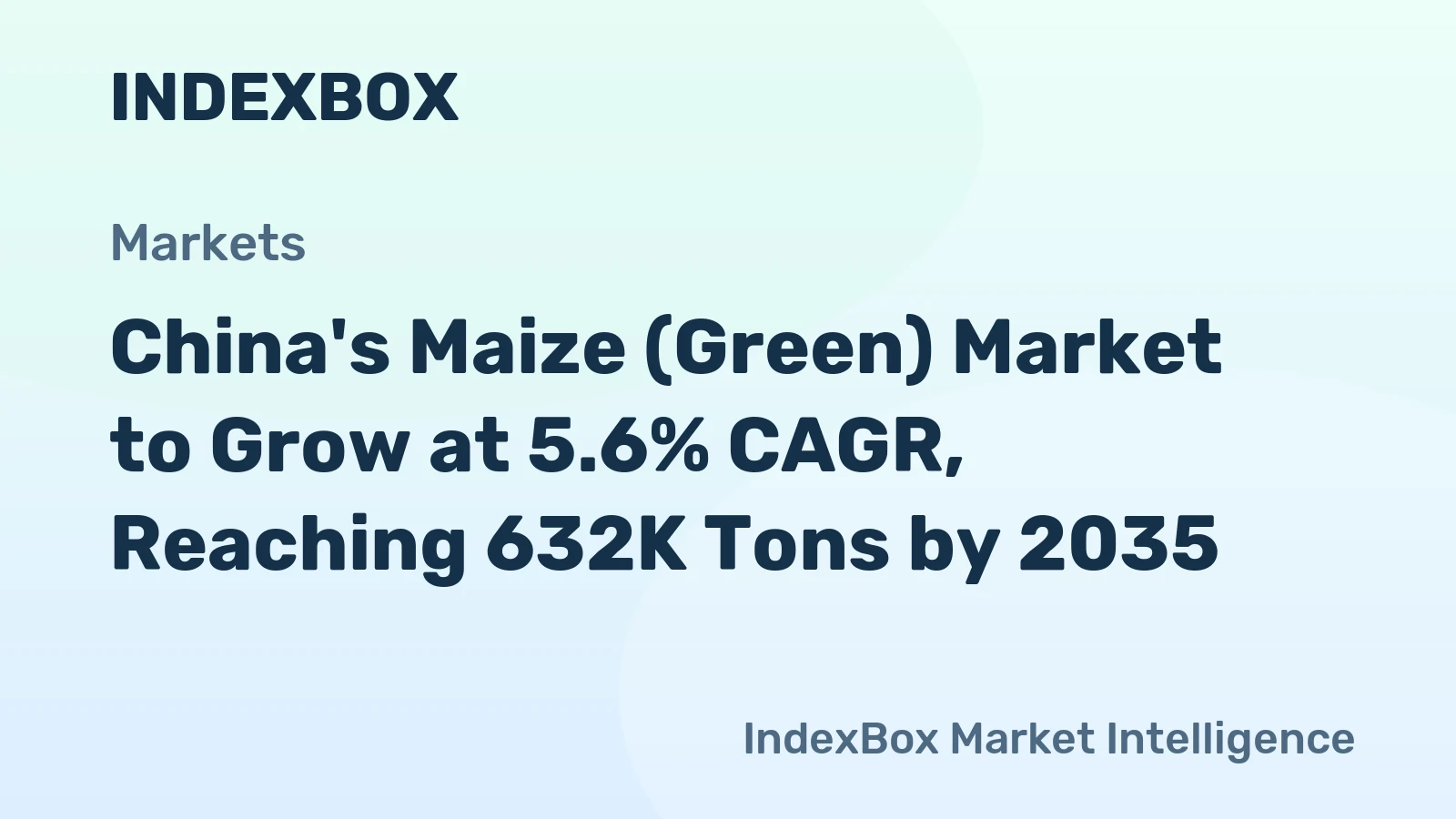 China's Maize (Green) Market to Grow at 5.6% CAGR, Reaching 632K Tons by 2035