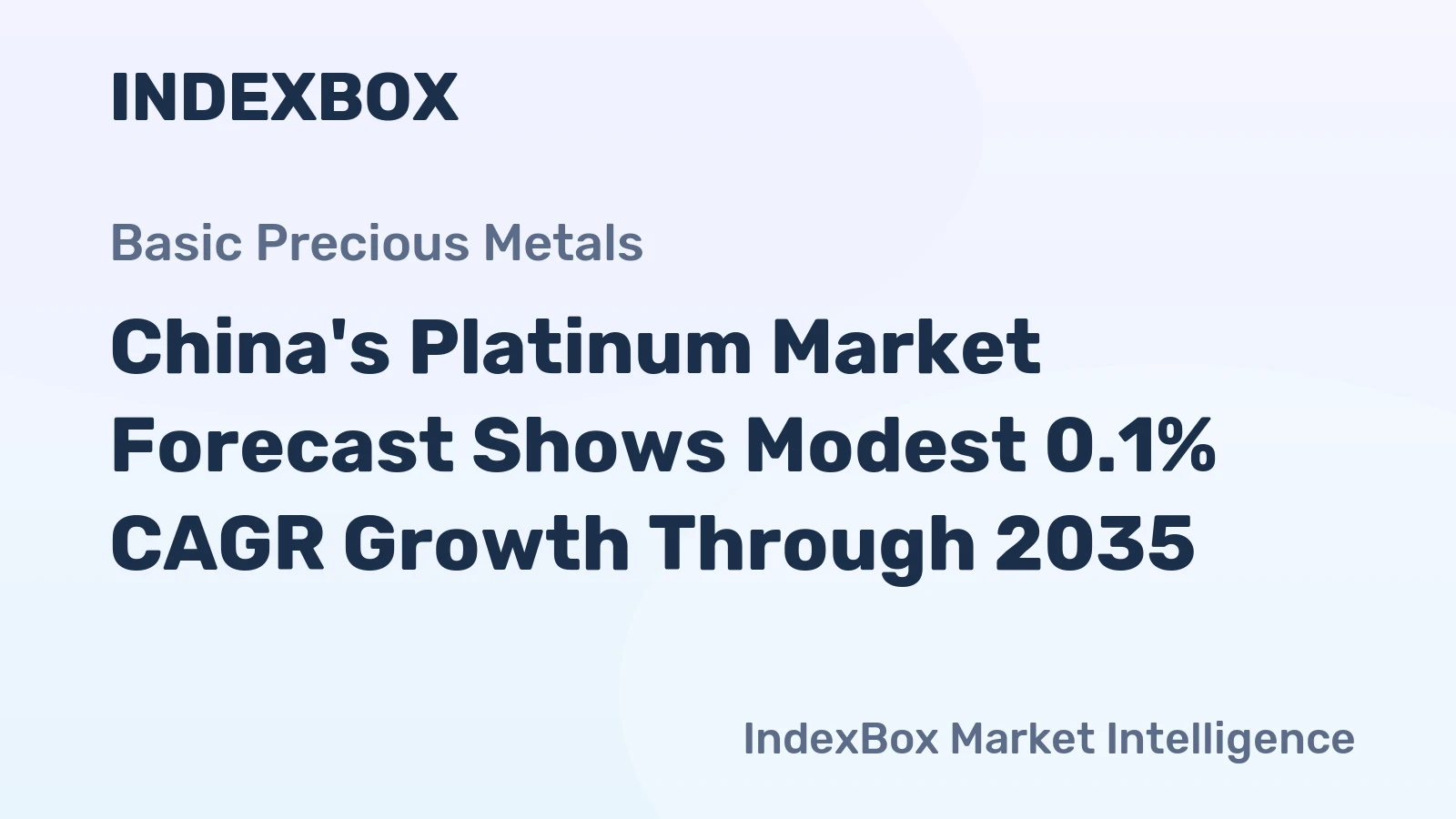 China's Platinum Market Forecast Shows Modest 0.1% CAGR Growth Through 2035