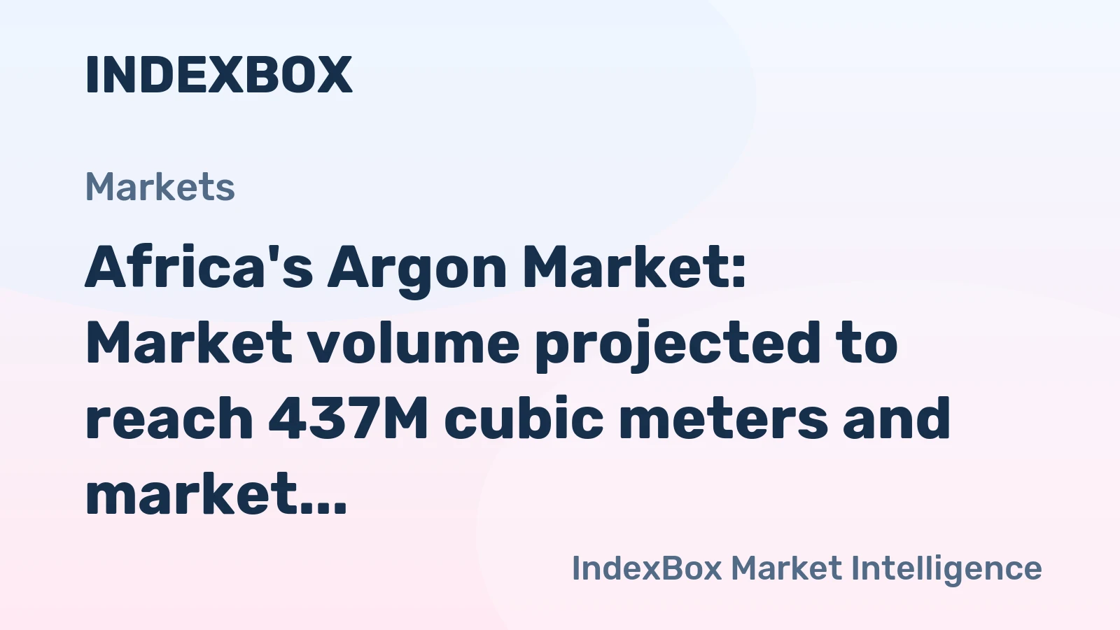 Africa's Argon Market: Market volume projected to reach 437M cubic meters and market value to $866M by 2035