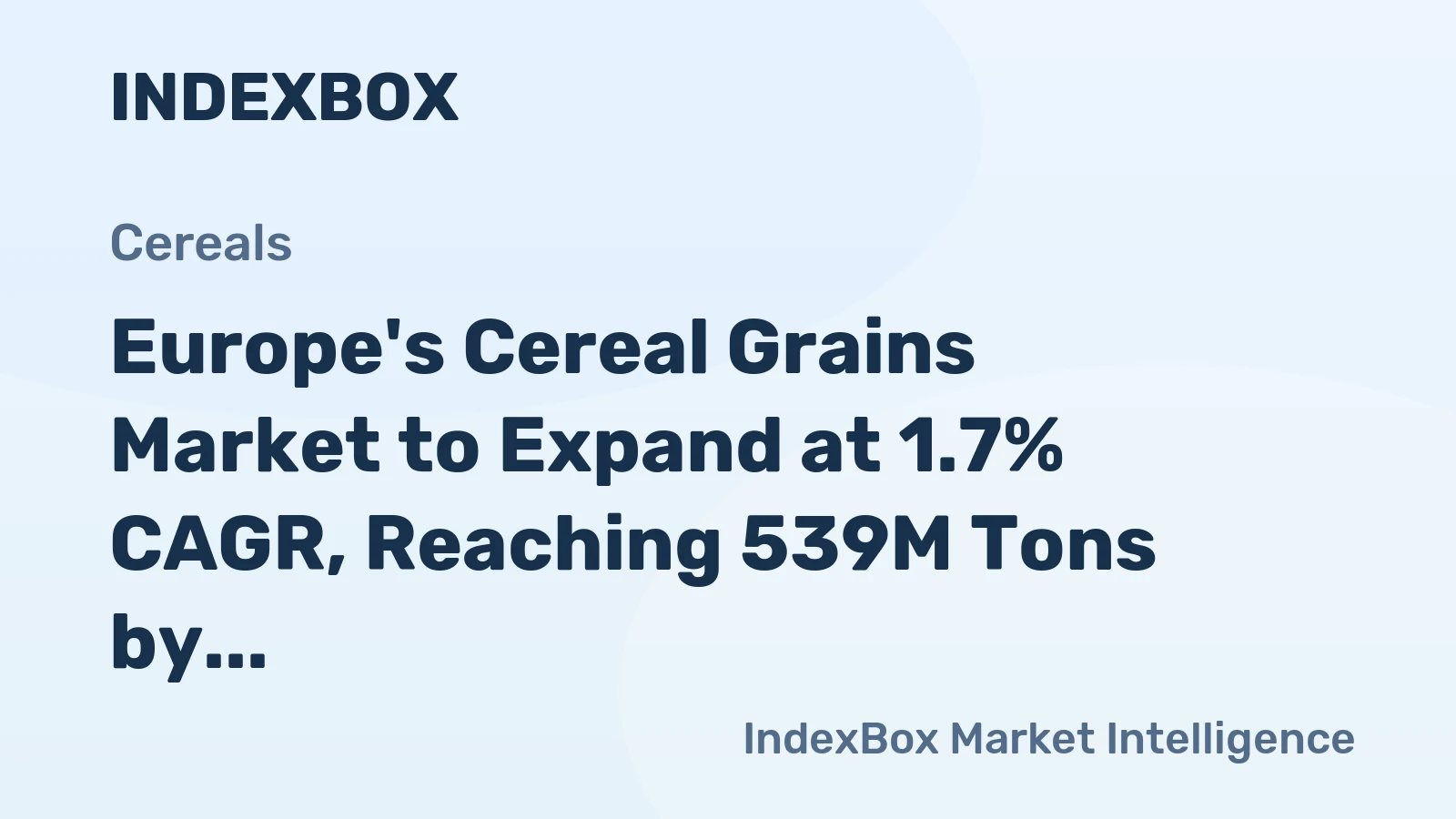 Europe's Cereal Grains Market to Expand at 1.7% CAGR, Reaching 539M Tons by 2035