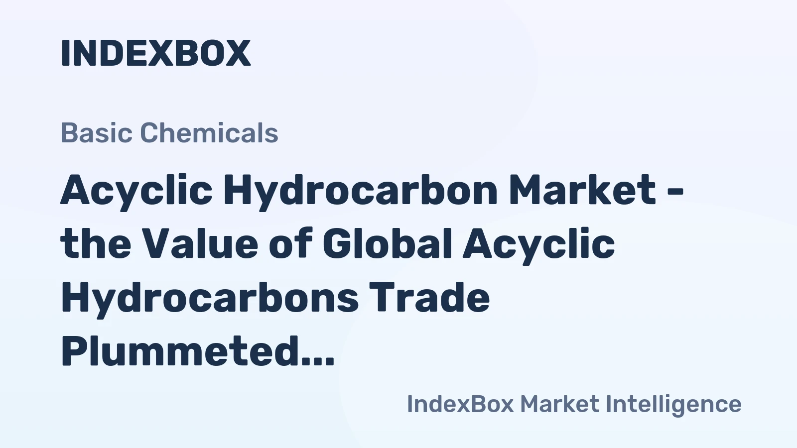 Acyclic Hydrocarbon Market - the Value of Global Acyclic Hydrocarbons Trade Plummeted