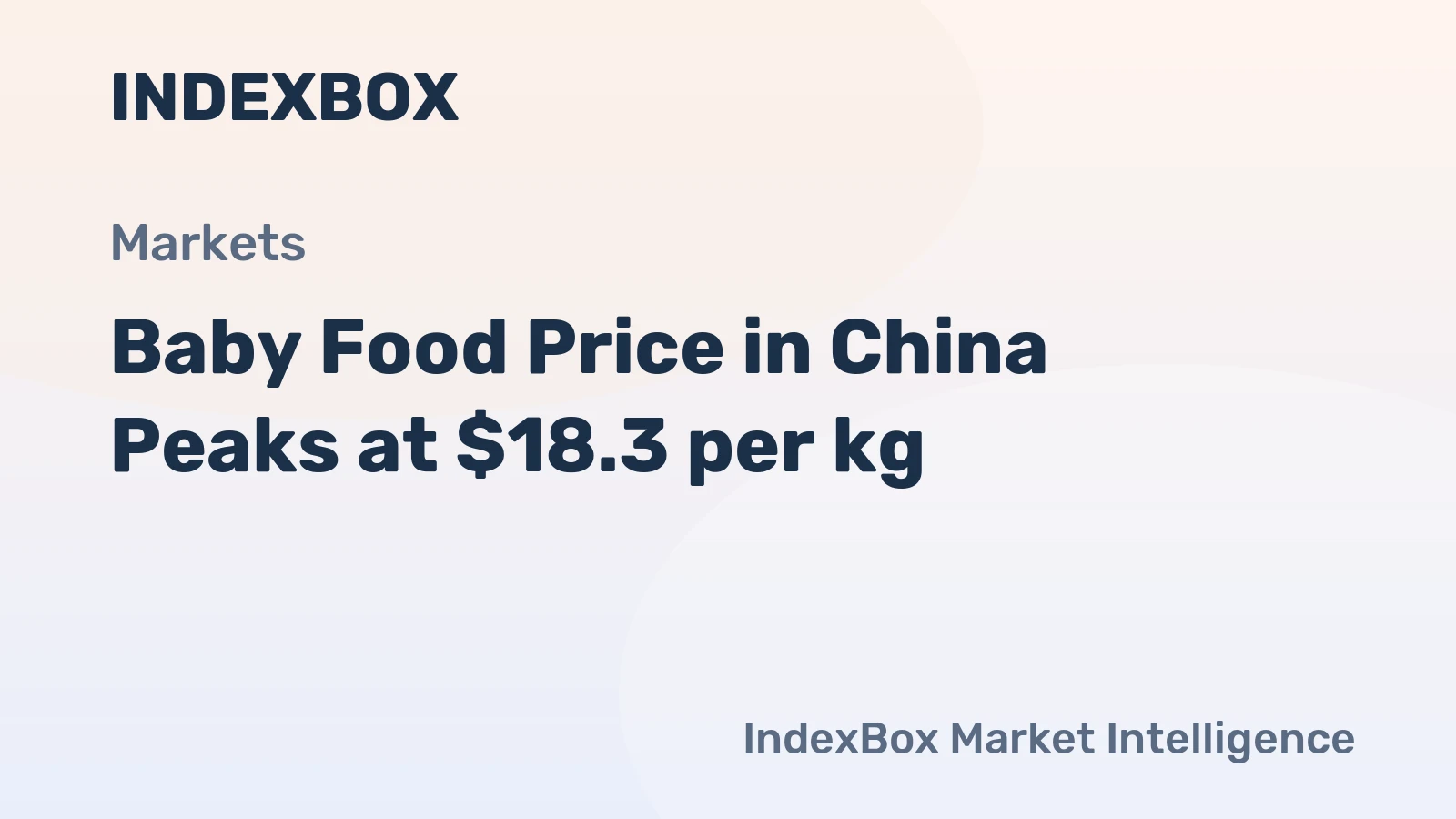 Baby Food Price in China Peaks at $18.3 per kg