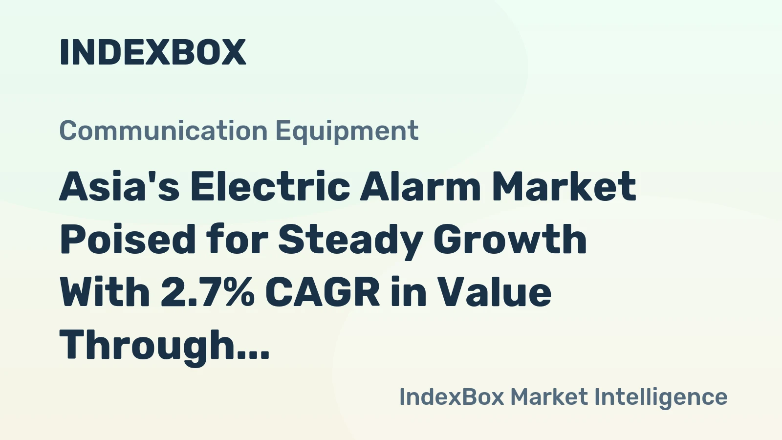 Asia's Electric Alarm Market Poised for Steady Growth With 2.7% CAGR in Value Through 2035