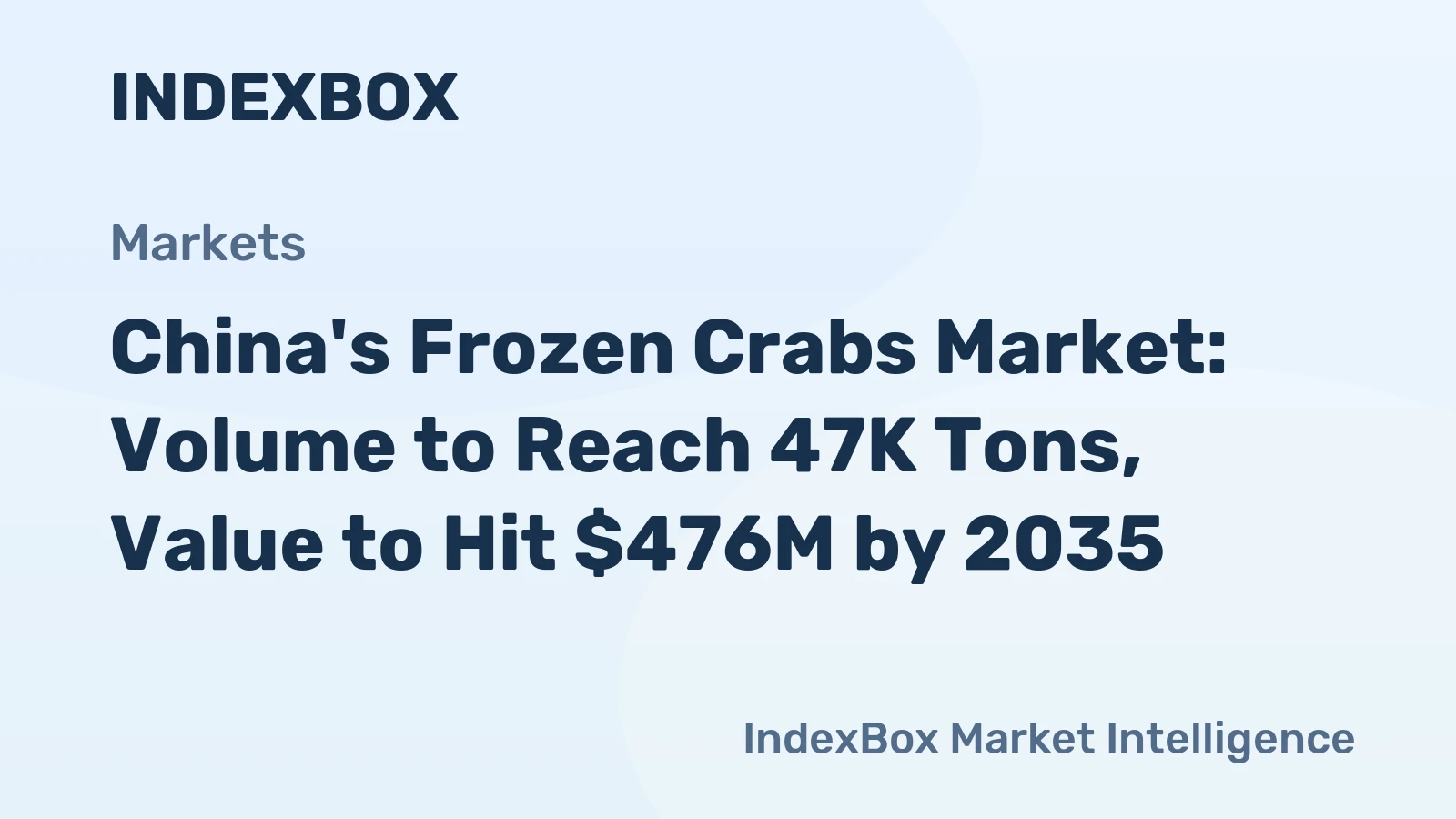 China's Frozen Crabs Market: Volume to Reach 47K Tons, Value to Hit $476M by 2035