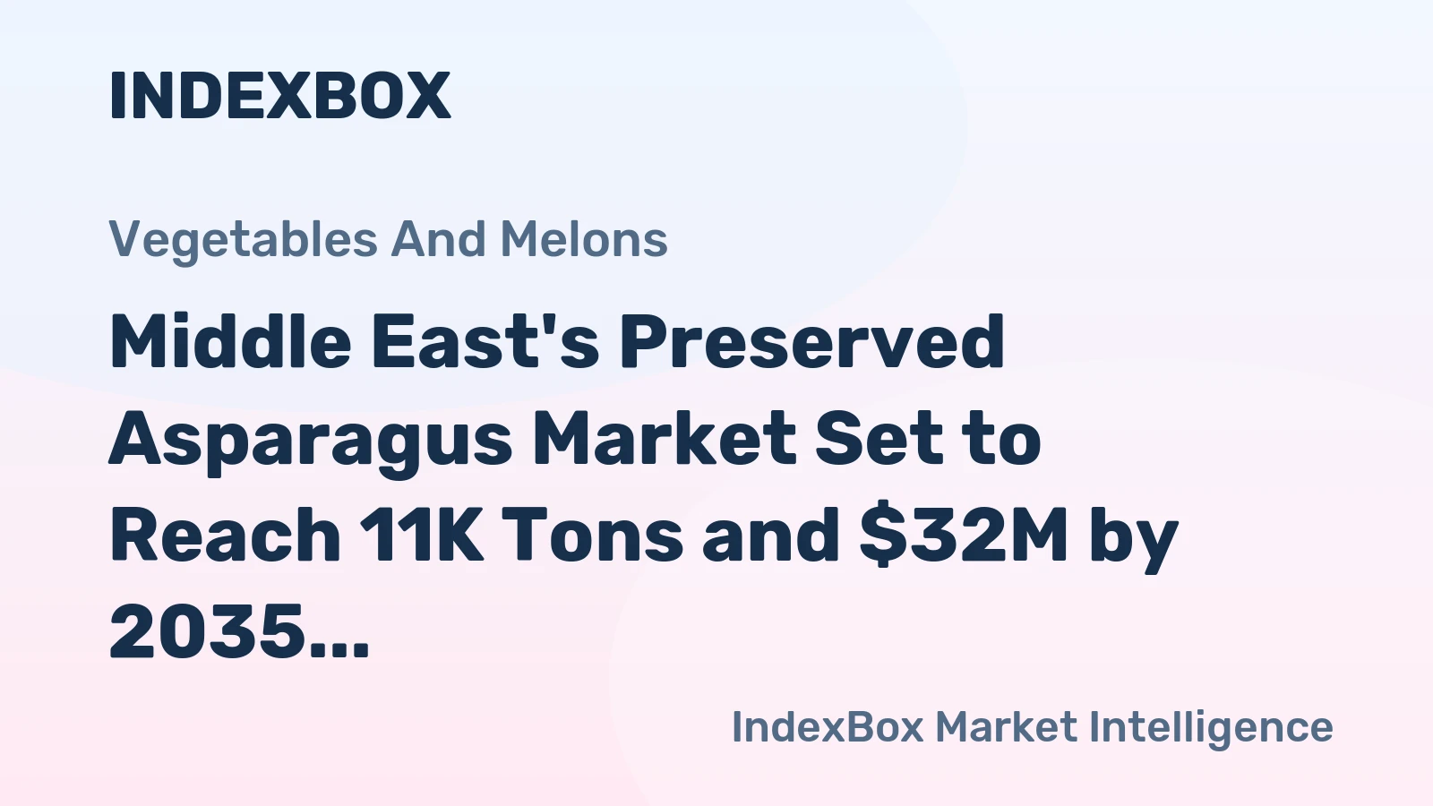 Middle East's Preserved Asparagus Market Set to Reach 11K Tons and $32M by 2035