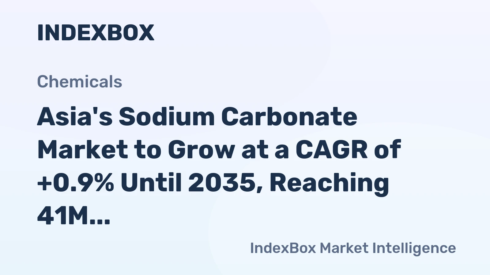 Asia's Sodium Carbonate Market to Grow at a CAGR of +0.9% Until 2035, Reaching 41M Tons