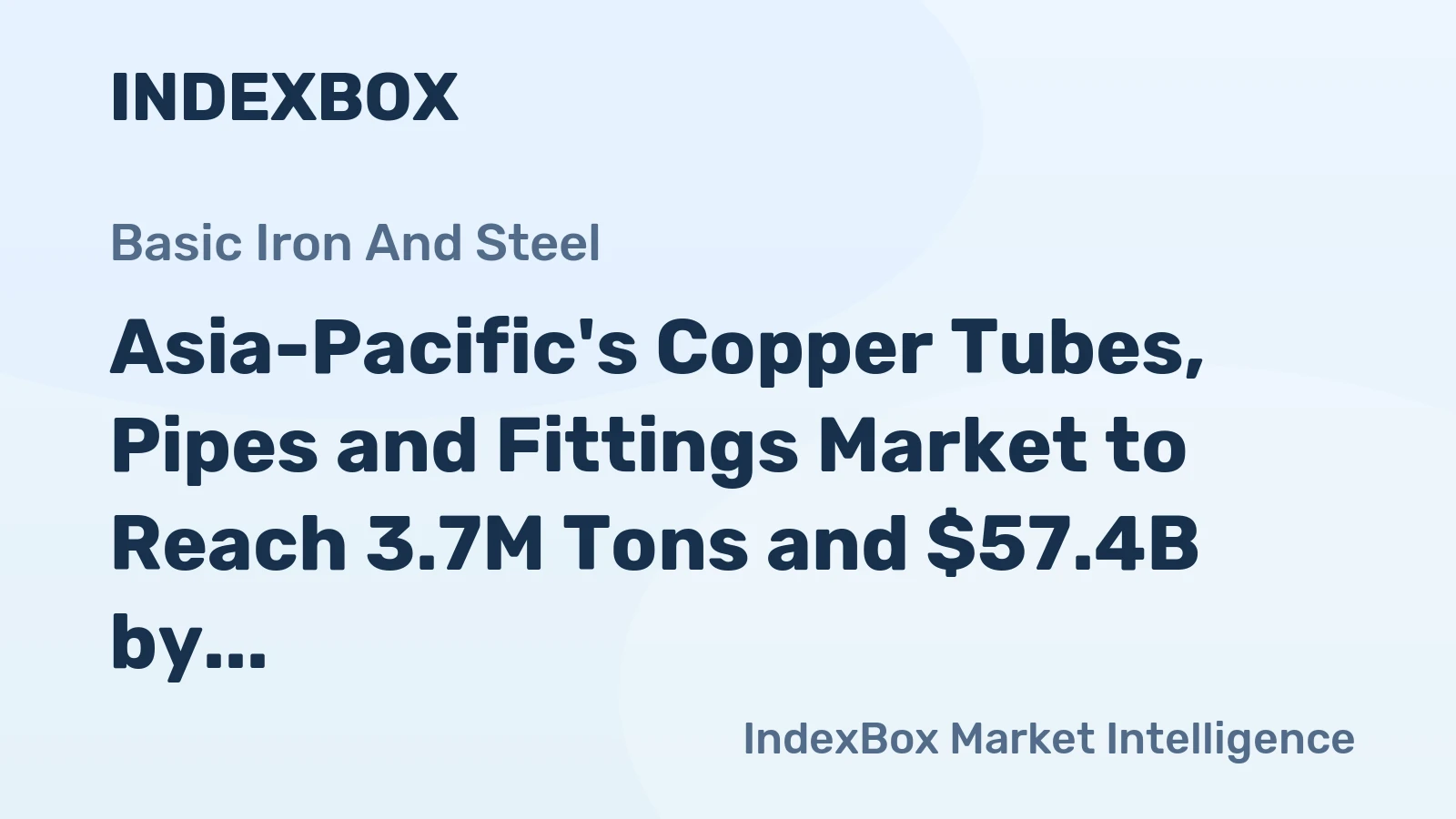 Asia-Pacific's Copper Tubes, Pipes and Fittings Market to Reach 3.7M Tons and $57.4B by 2035, Driven by Increasing Demand