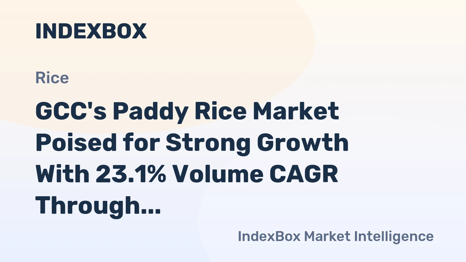 GCC's Paddy Rice Market Poised for Strong Growth With 23.1% Volume CAGR Through 2035