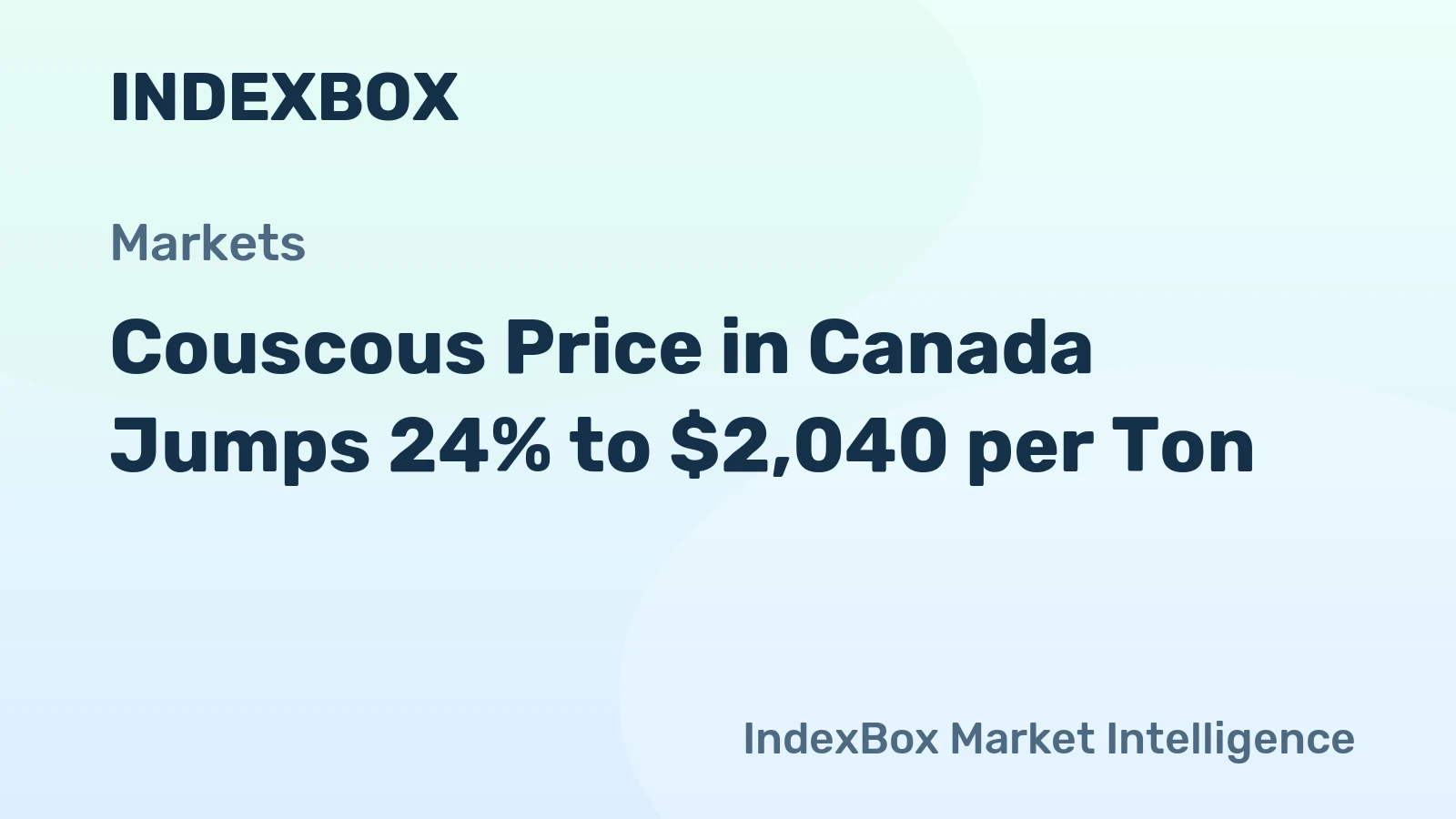 Couscous Price in Canada Jumps 24% to $2,040 per Ton