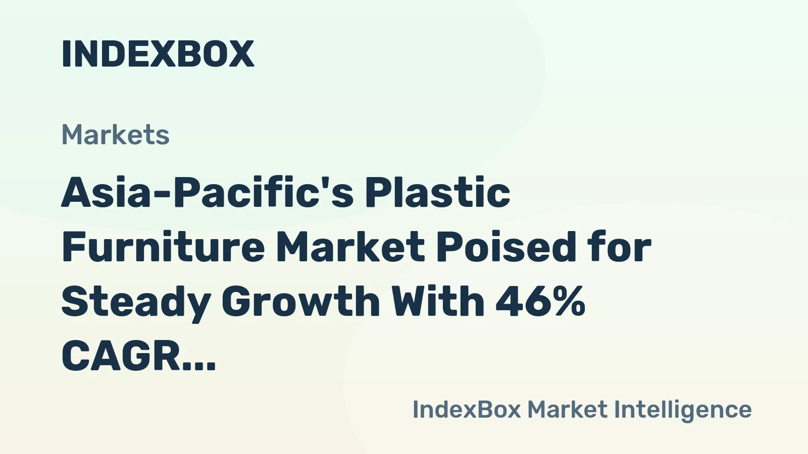 Asia-Pacific's Plastic Furniture Market Poised for Steady Growth With 46% CAGR in Value Through 2035