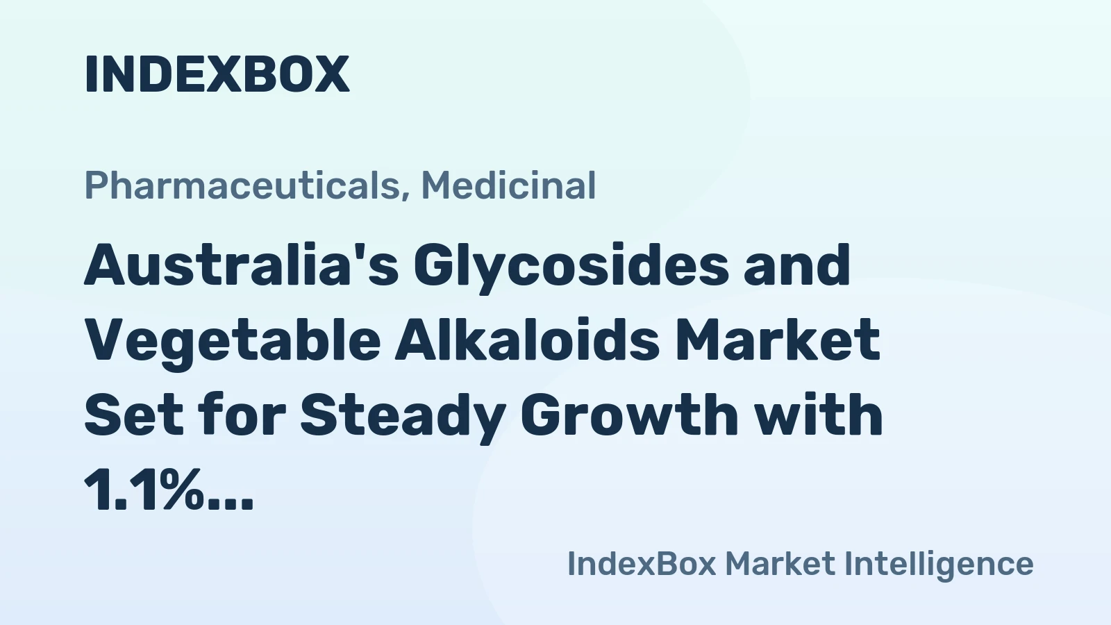 Australia's Glycosides and Vegetable Alkaloids Market Set for Steady Growth with 1.1% CAGR