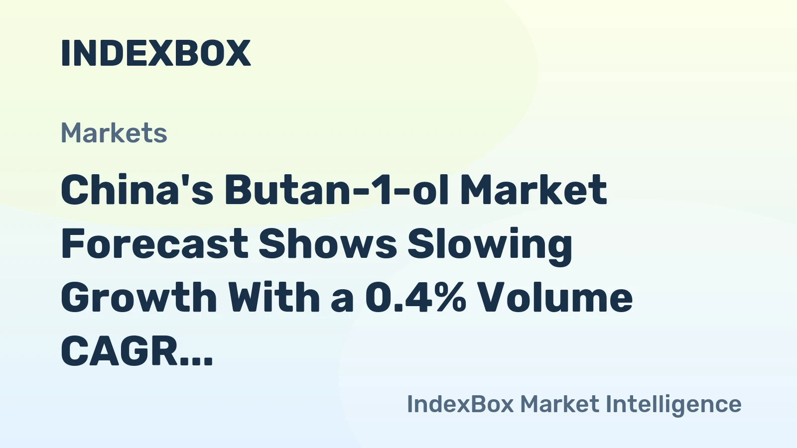 China's Butan-1-ol Market Forecast Shows Slowing Growth With a 0.4% Volume CAGR to 2035