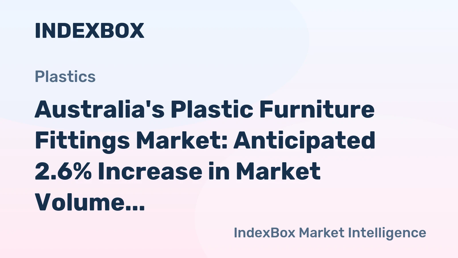 Australia's Plastic Furniture Fittings Market: Anticipated 2.6% Increase in Market Volume to 27K tons by 2035, Projected Value of $196M