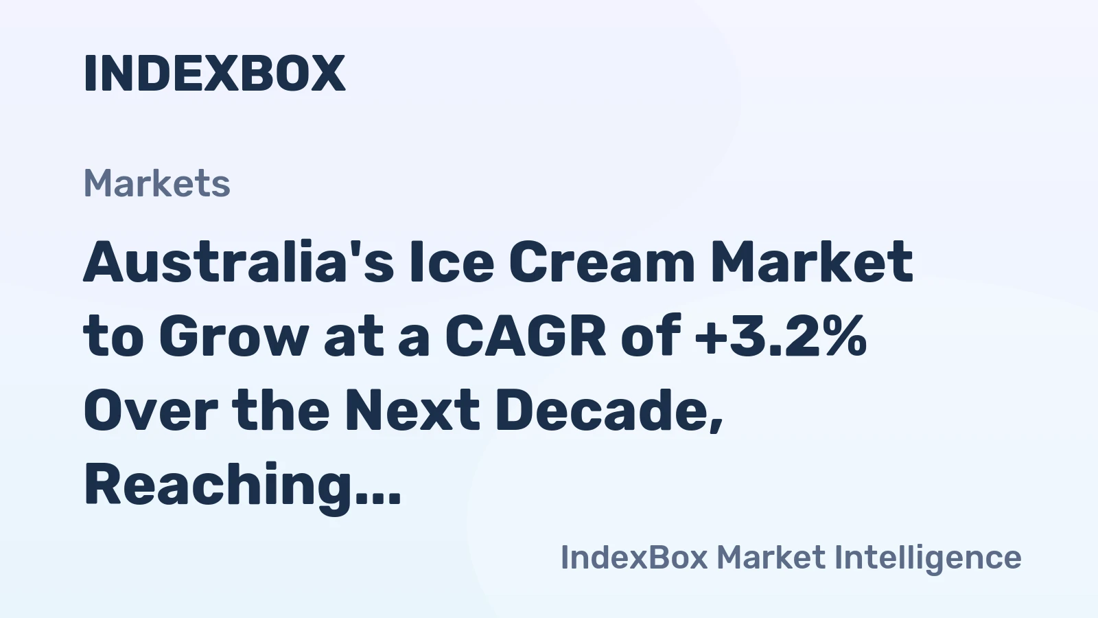 Australia's Ice Cream Market to Grow at a CAGR of +3.2% Over the Next Decade, Reaching 43K Tons by 2035