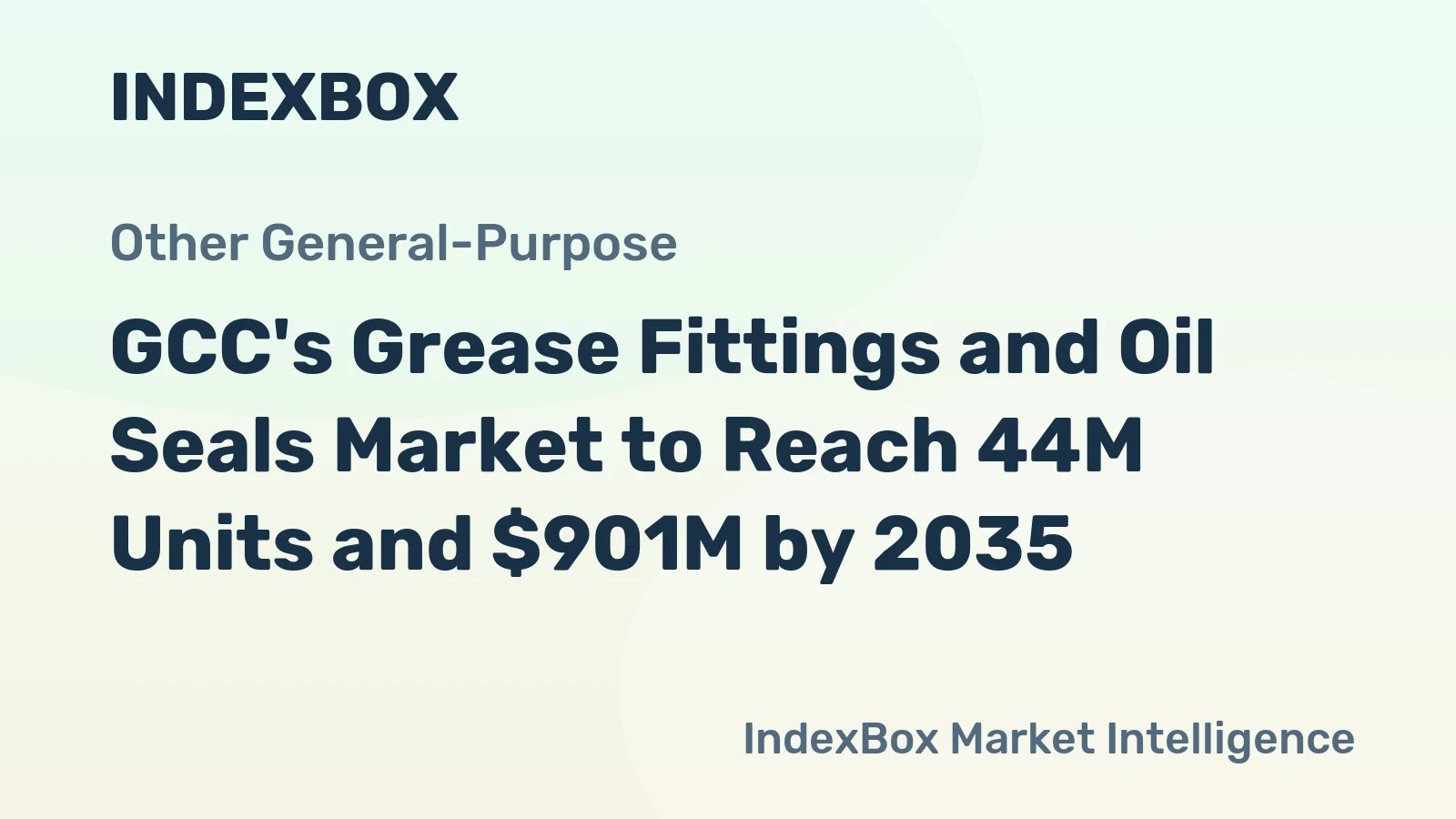 GCC's Grease Fittings and Oil Seals Market to Reach 44M Units and $901M by 2035