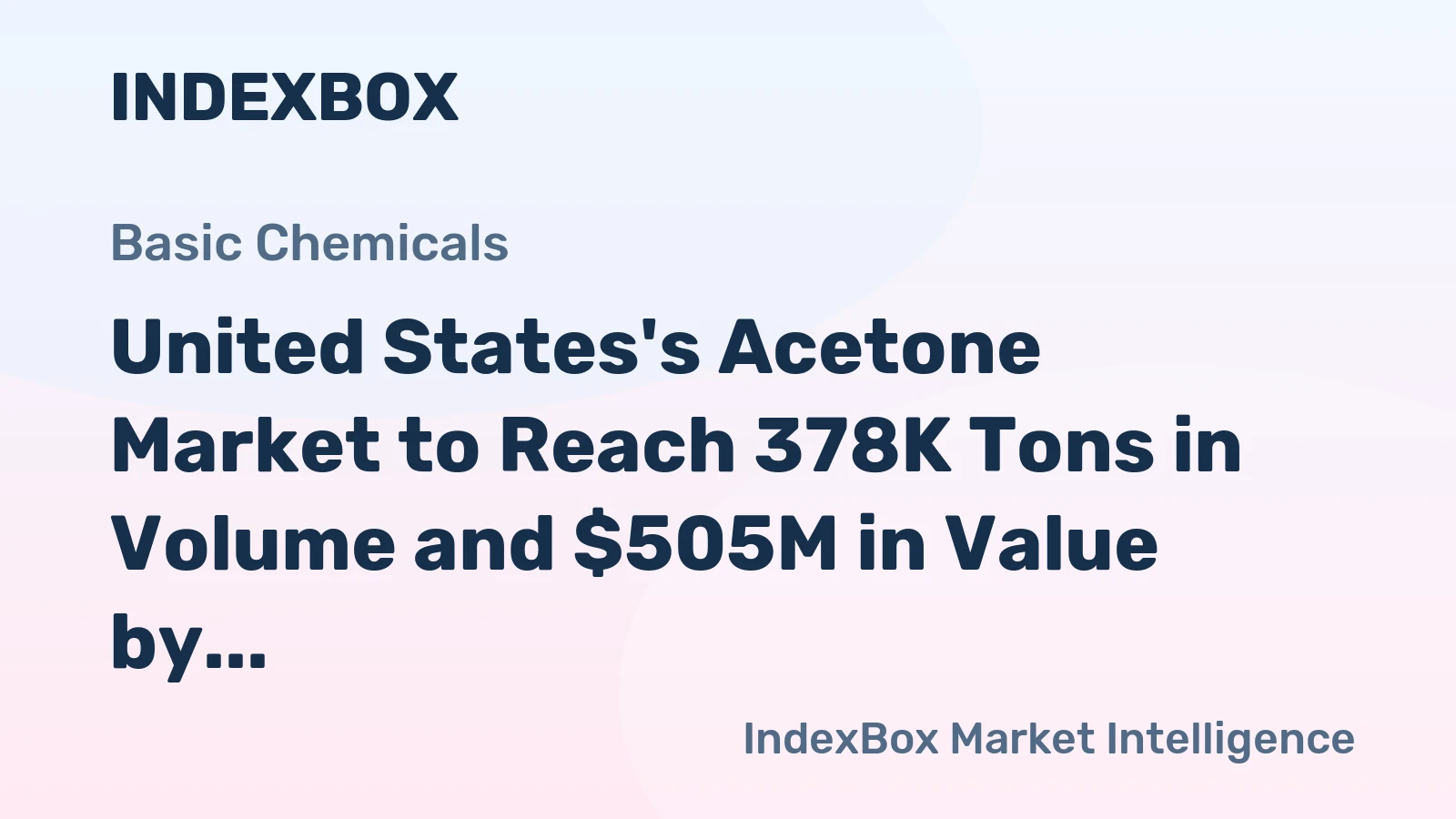 United States's Acetone Market to Reach 378K Tons in Volume and $505M in Value by 2035
