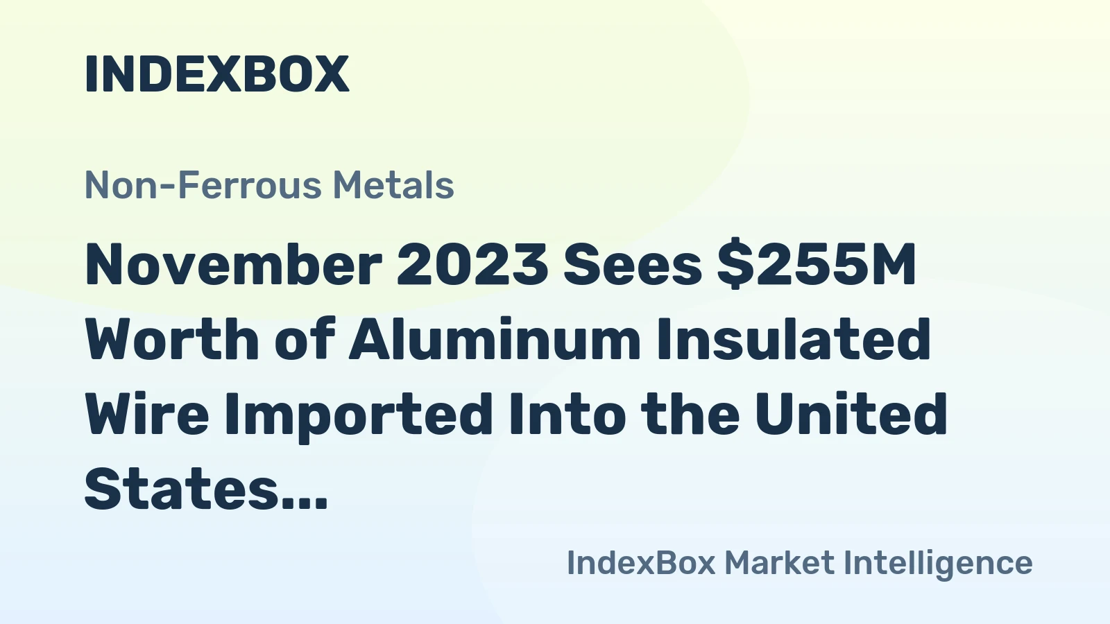 November 2023 Sees $255M Worth of Aluminum Insulated Wire Imported Into the United States.