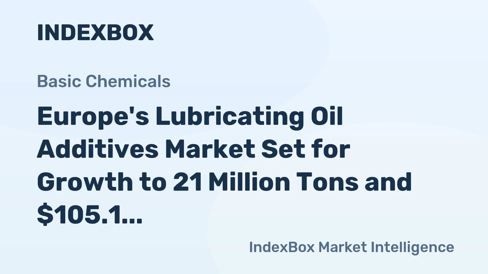 Europe's Lubricating Oil Additives Market Set for Growth to 21 Million Tons and $105.1 Billion