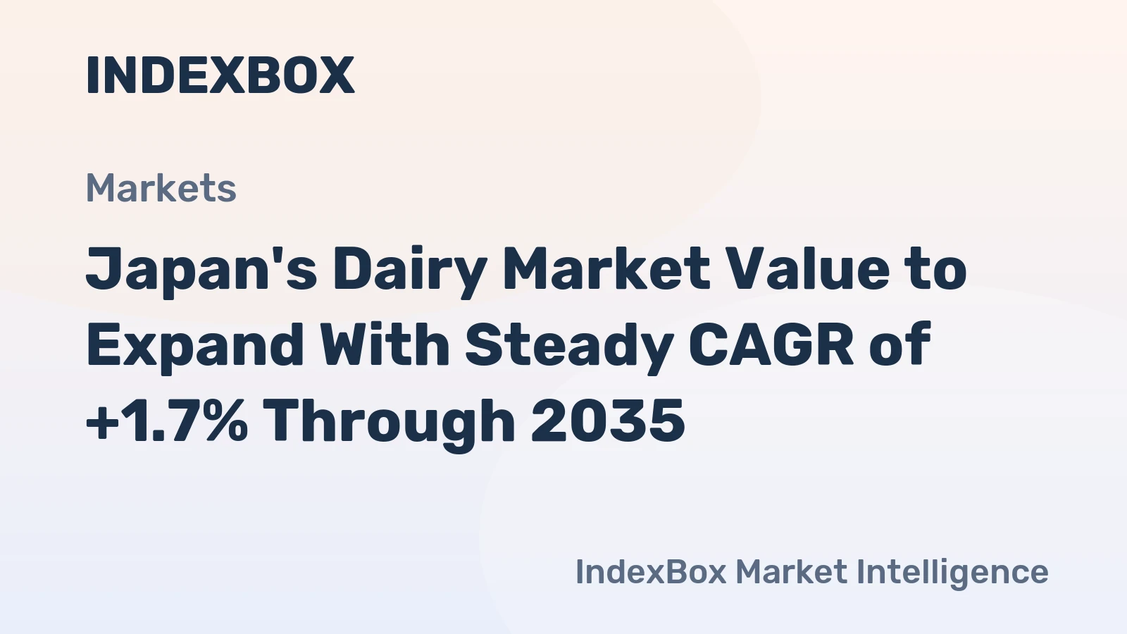 Japan's Dairy Market Value to Expand With Steady CAGR of +1.7% Through 2035