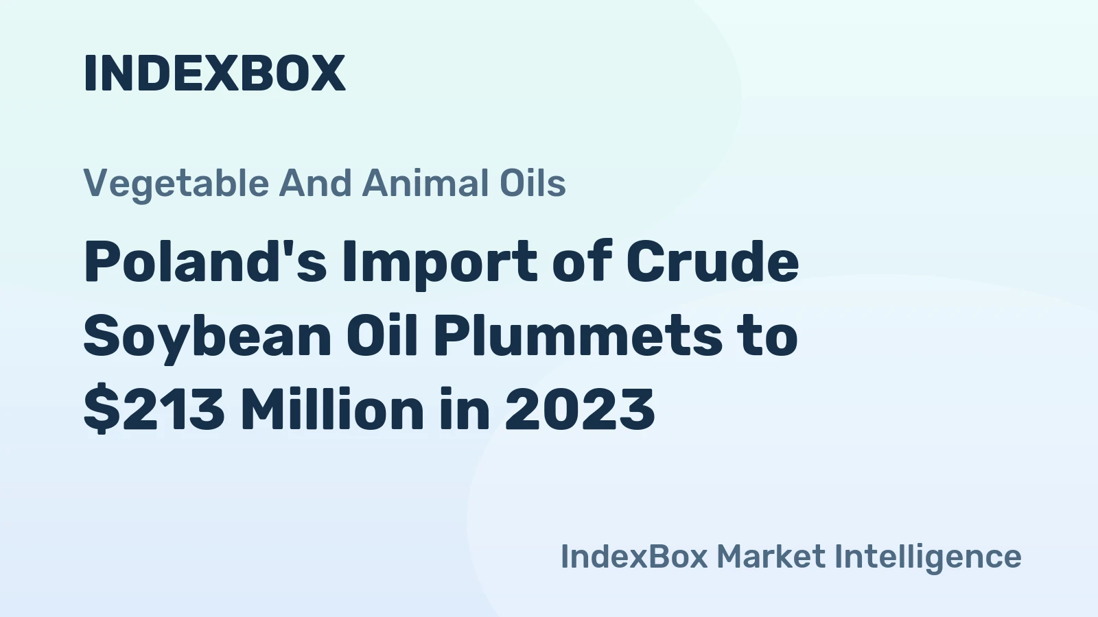 Poland's Import of Crude Soybean Oil Plummets to $213 Million in 2023