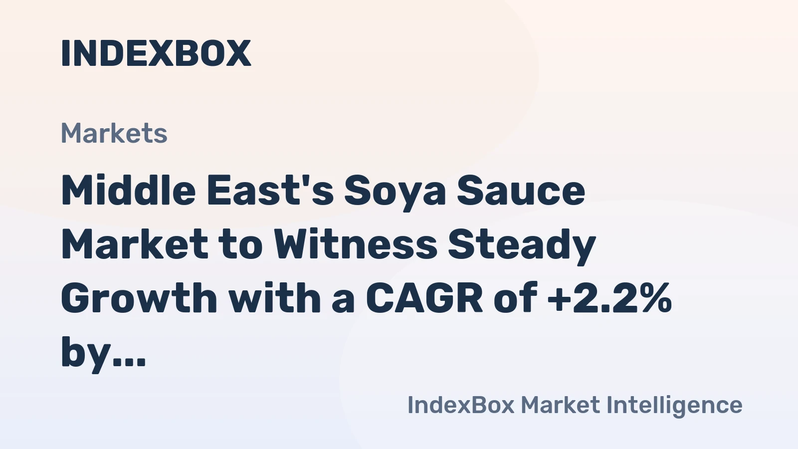 Middle East's Soya Sauce Market to Witness Steady Growth with a CAGR of +2.2% by 2035