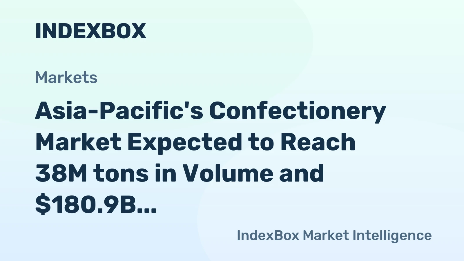 Asia-Pacific's Confectionery Market Expected to Reach 38M tons in Volume and $180.9B in Value by 2035