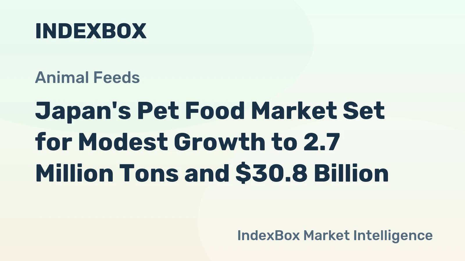 Japan's Pet Food Market Set for Modest Growth to 2.7 Million Tons and $30.8 Billion