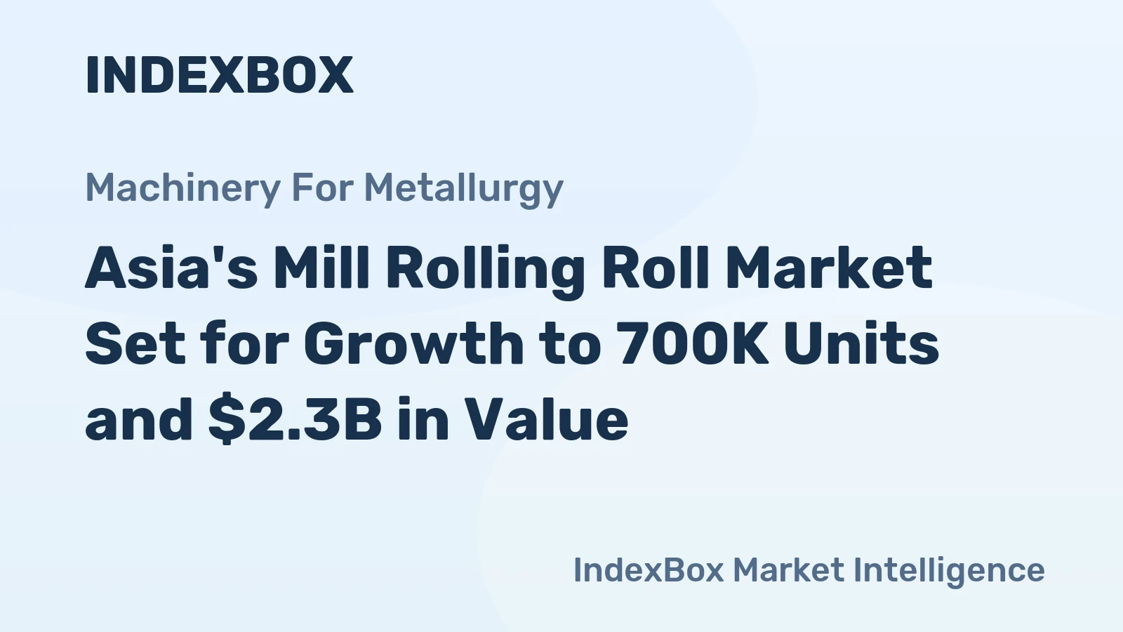 Asia's Mill Rolling Roll Market Set for Growth to 700K Units and $2.3B in Value