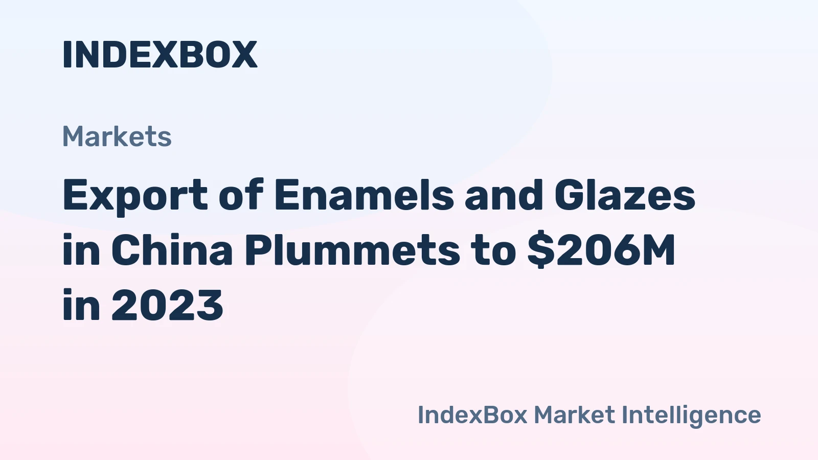 Export of Enamels and Glazes in China Plummets to $206M in 2023