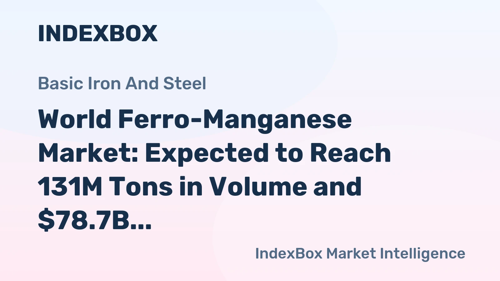World Ferro-Manganese Market: Expected to Reach 131M Tons in Volume and $78.7B in Value by 2035