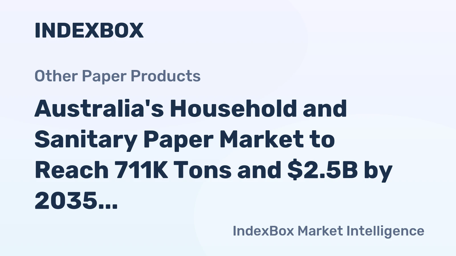Australia's Household and Sanitary Paper Market to Reach 711K Tons and $2.5B by 2035