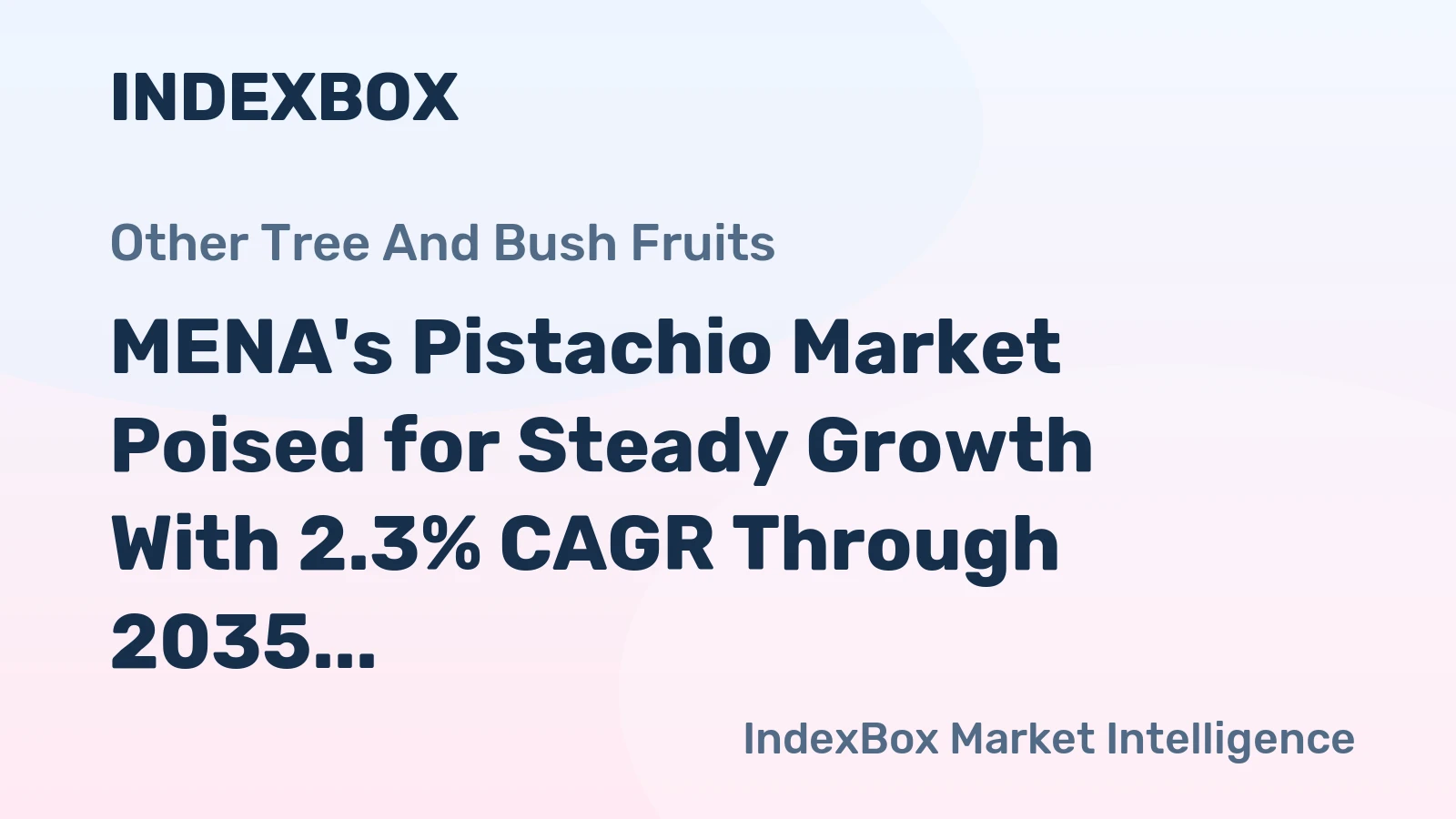 MENA's Pistachio Market Poised for Steady Growth With 2.3% CAGR Through 2035