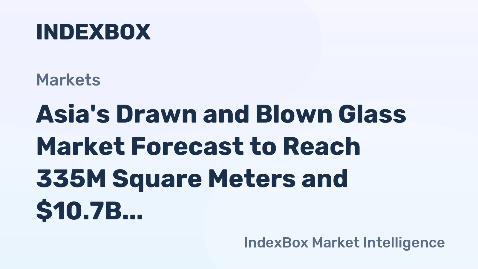 Asia's Drawn and Blown Glass Market Forecast to Reach 335M Square Meters and $10.7B by 2035