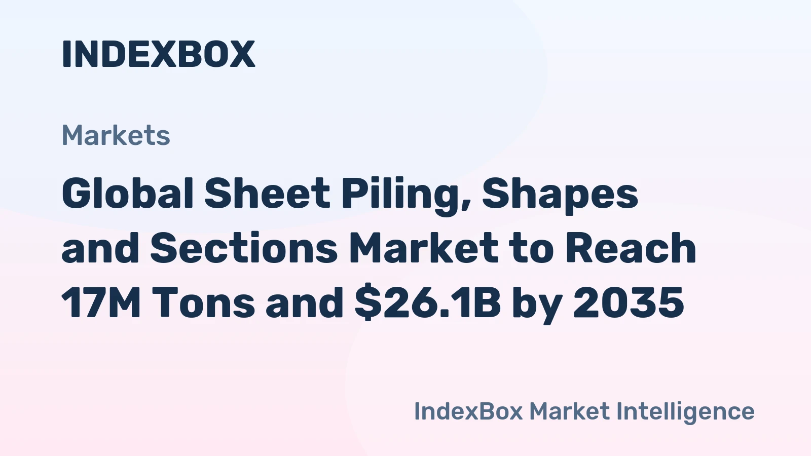 Global Sheet Piling, Shapes and Sections Market to Reach 17M Tons and $26.1B by 2035