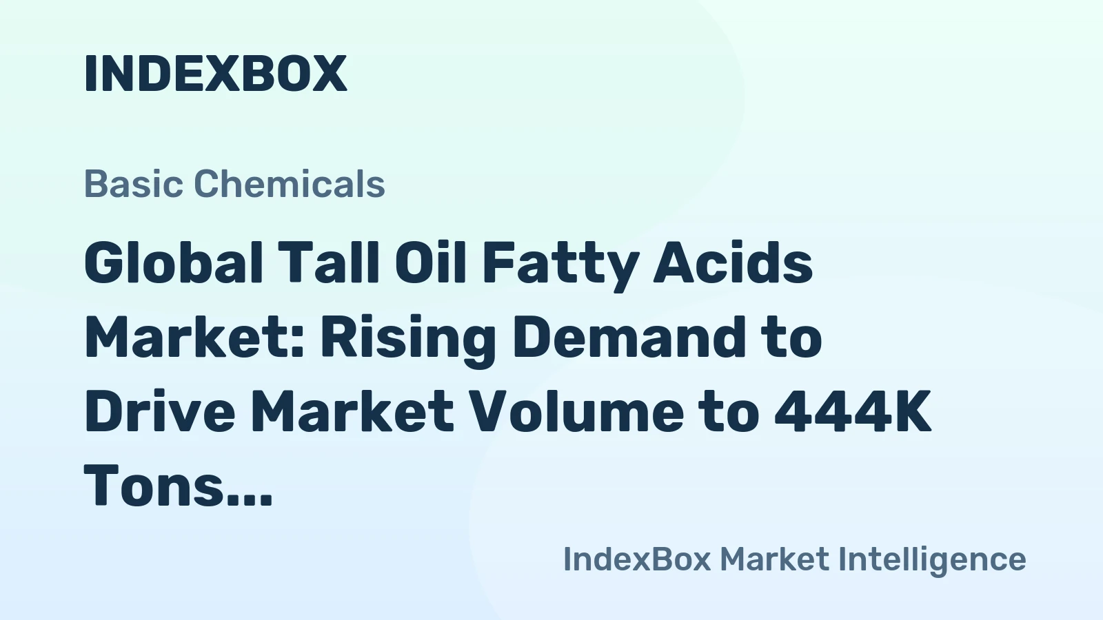 Global Tall Oil Fatty Acids Market: Rising Demand to Drive Market Volume to 444K Tons and Market Value to $935M by 2030
