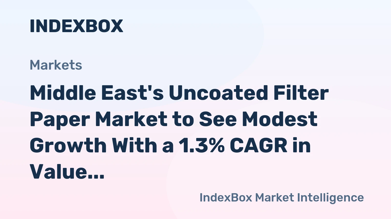 Middle East's Uncoated Filter Paper Market to See Modest Growth With a 1.3% CAGR in Value Through 2035