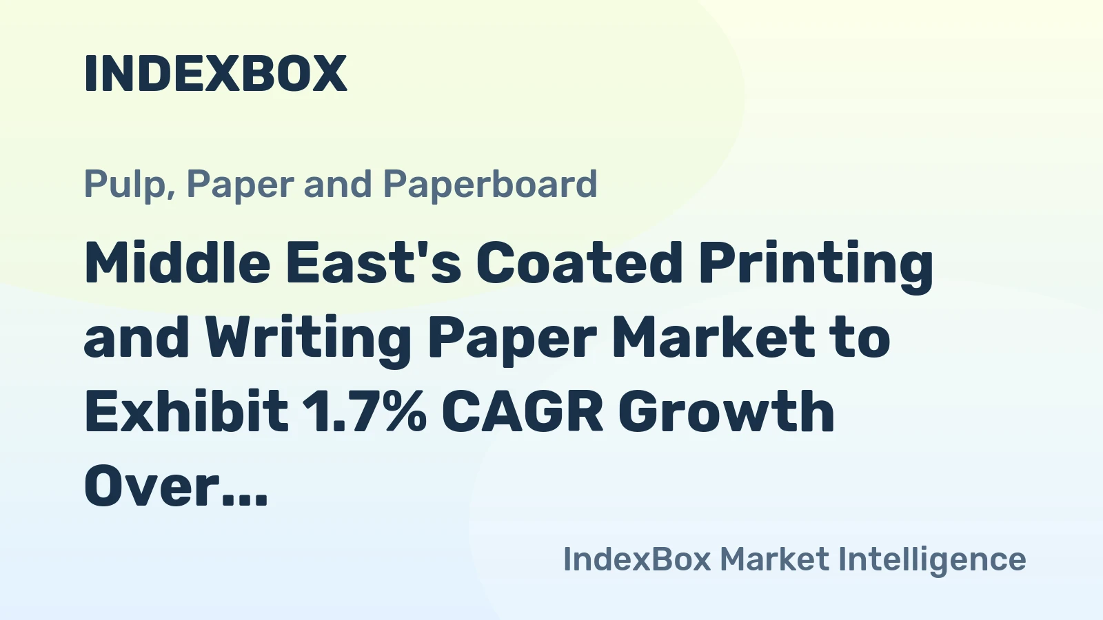 Middle East's Coated Printing and Writing Paper Market to Exhibit 1.7% CAGR Growth Over Next Decade