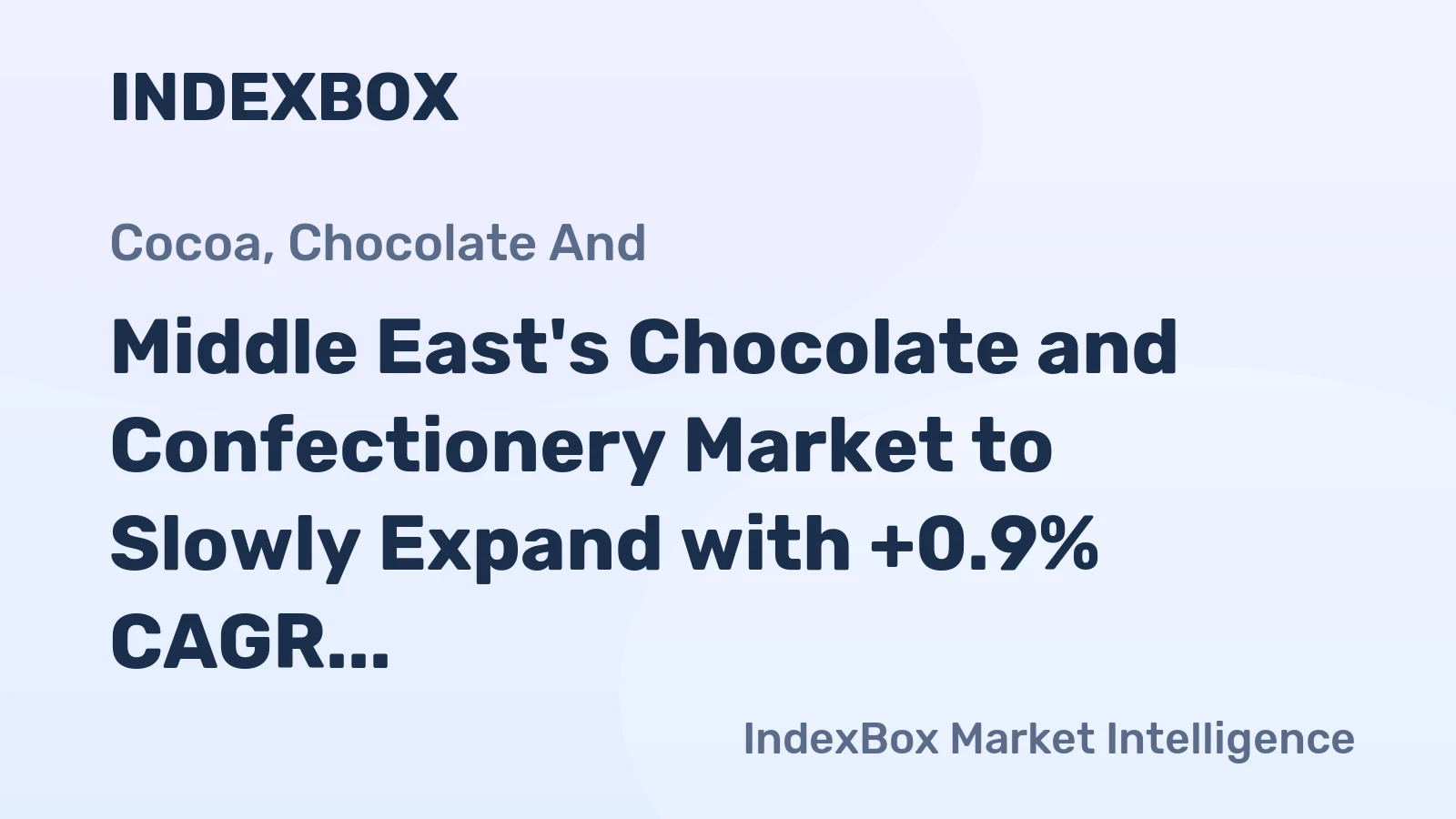 Middle East's Chocolate and Confectionery Market to Slowly Expand with +0.9% CAGR