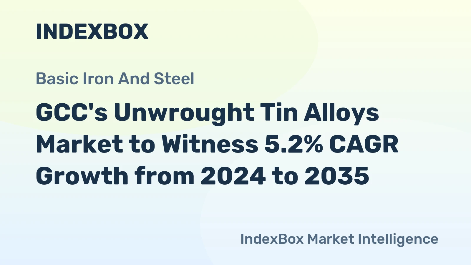 GCC's Unwrought Tin Alloys Market to Witness 5.2% CAGR Growth from 2024 to 2035